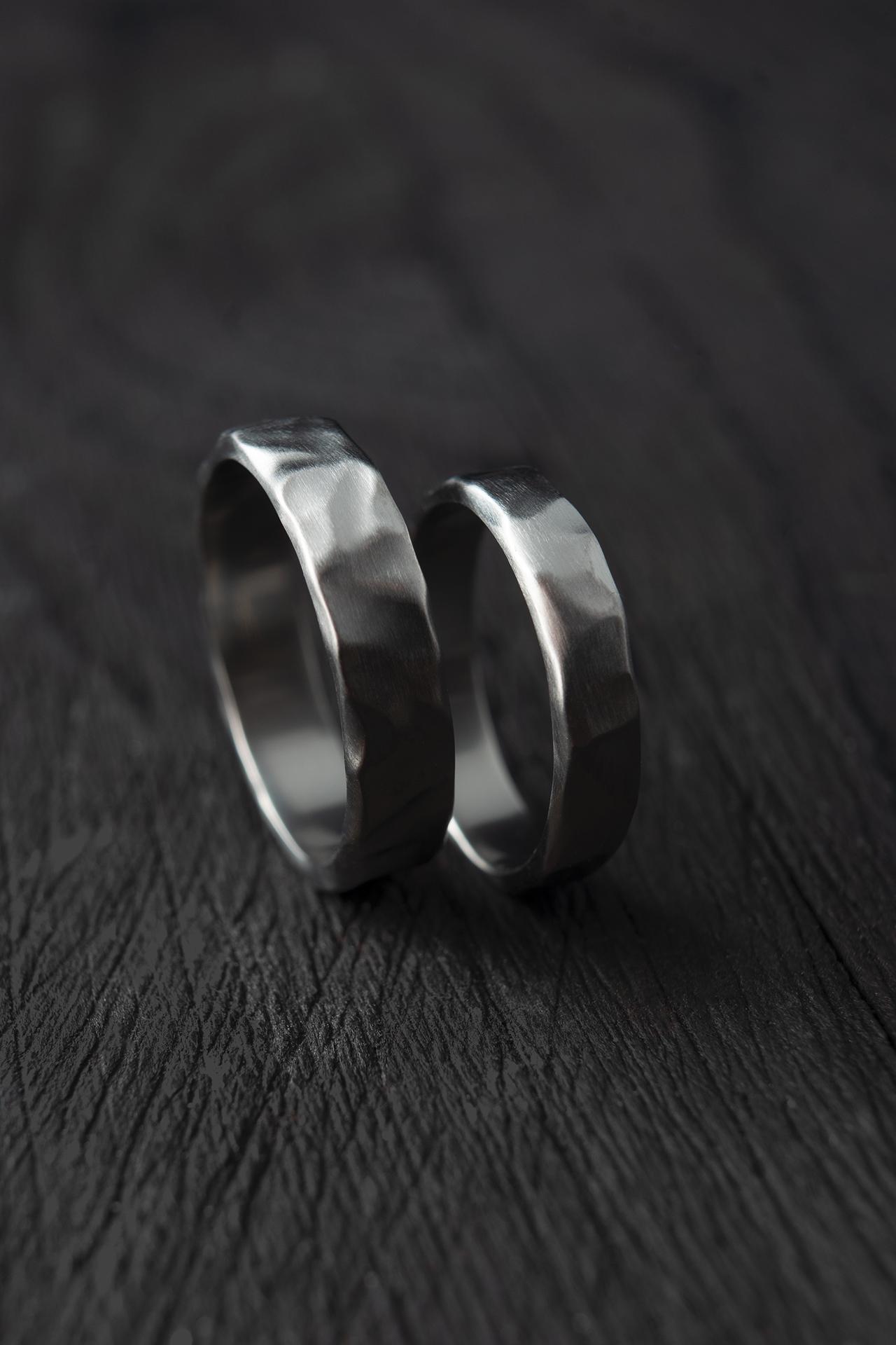 Titanium Wedding Rings Hypno Pattern Minimalistic Titanium Ring Glossy ...