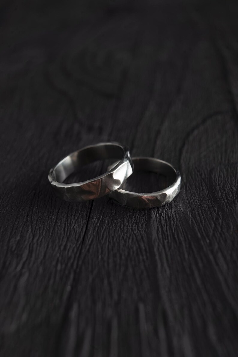 Titanium Wedding Rings Hypno Pattern Minimalistic Titanium Ring Glossy ...