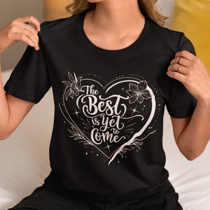 Inspirational Heart Graphic Tee: Positive Vibes, Floral Design - Etsy