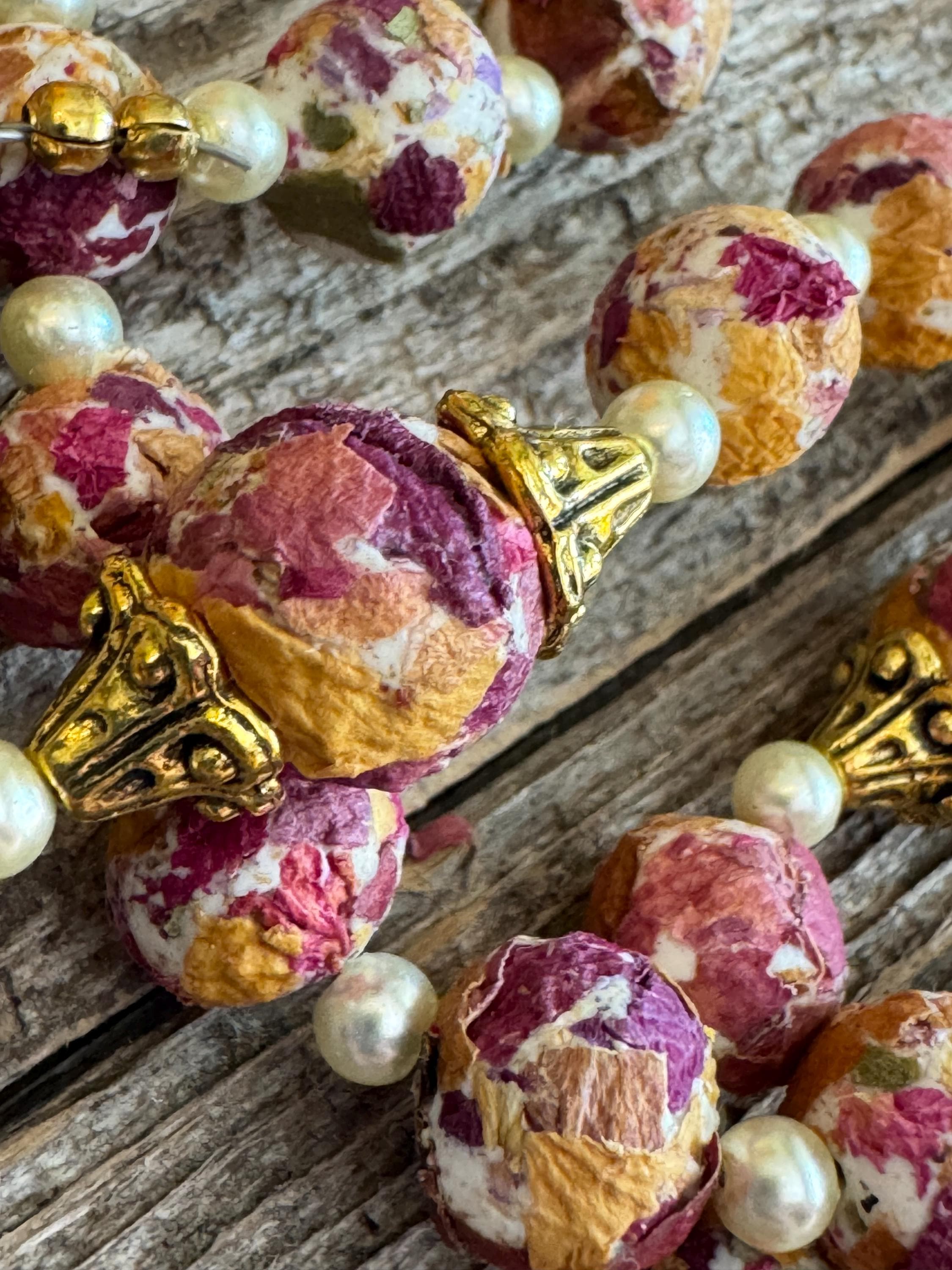 Custom Handmade Dry Flower Full Rosary (using Your Flowers!) - Etsy
