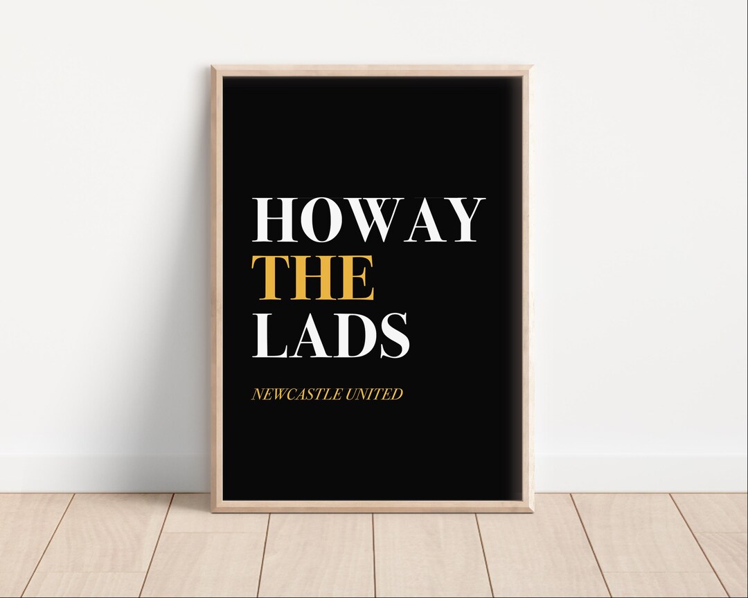 Newcastle United 'howay the Lads' Art Print: NUFC Fan Gift (digital ...