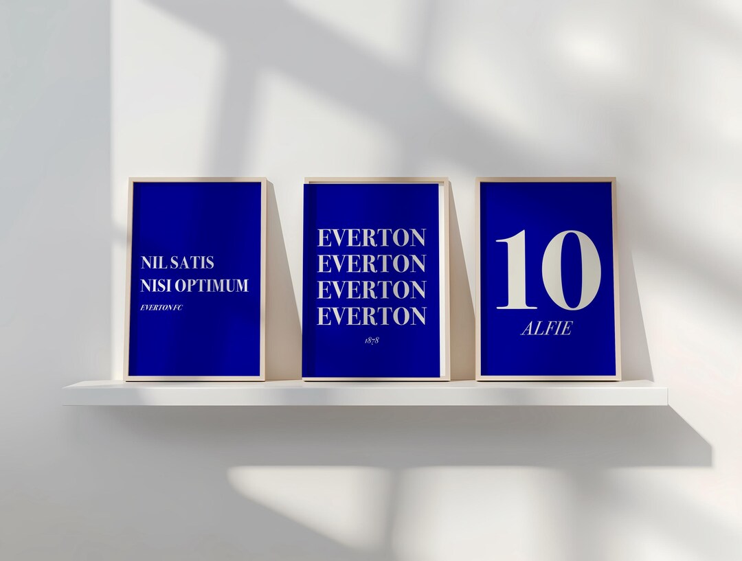 Everton FC Personalised Print Set: Everton Fan Art Any Name and Number ...