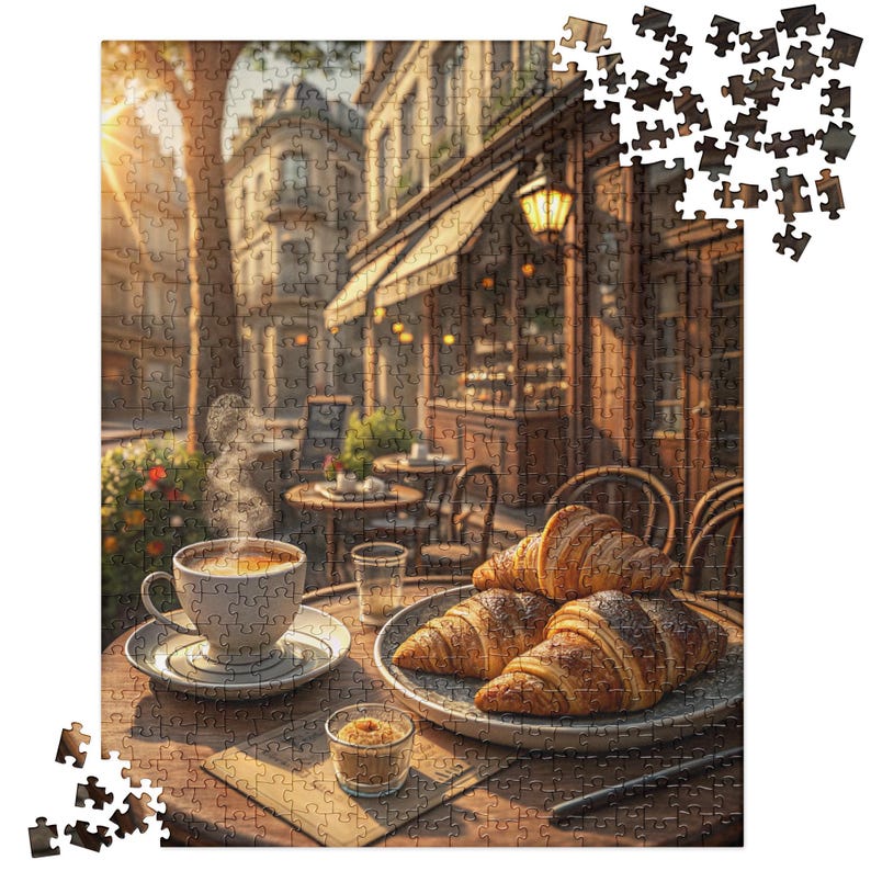 French Café Breakfast Puzzle | Croissants & Coffee in Sunny Paris ...