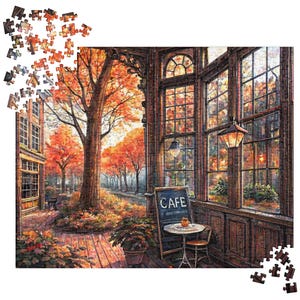 Cozy Autumn Cafe Jigsaw Puzzle: Fall Coffee Shop Scene - Etsy