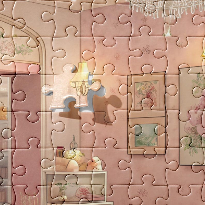 Charming Pink Cafe Jigsaw Puzzle – Cute Coffeehouse Scene, Adorable ...