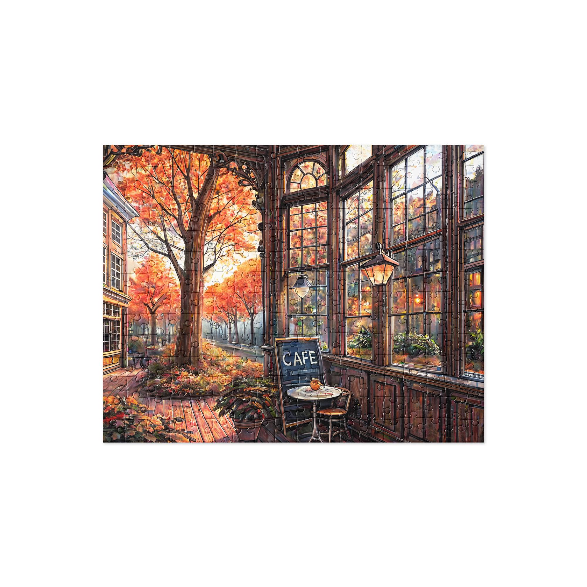 Cozy Autumn Cafe Jigsaw Puzzle: Fall Coffee Shop Scene - Etsy