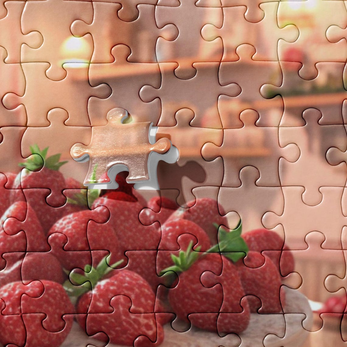 Strawberry Cream Cake Puzzle – Cozy Sweet Bakery Scene, Dessert ...