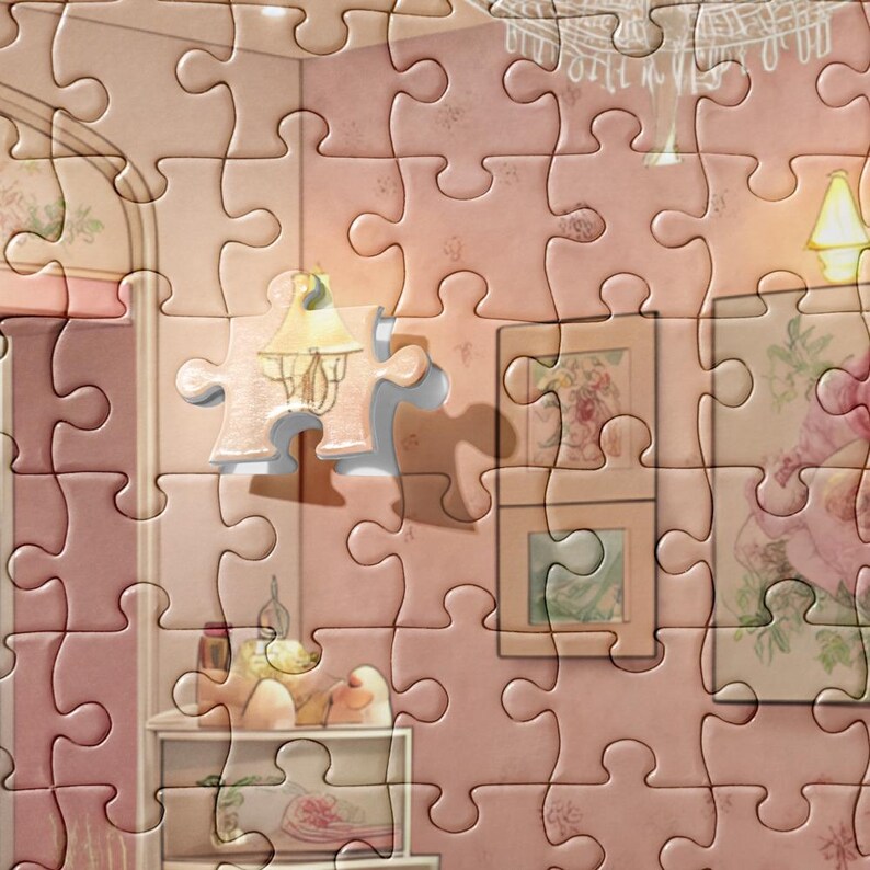 Charming Pink Cafe Jigsaw Puzzle – Cute Coffeehouse Scene, Adorable ...