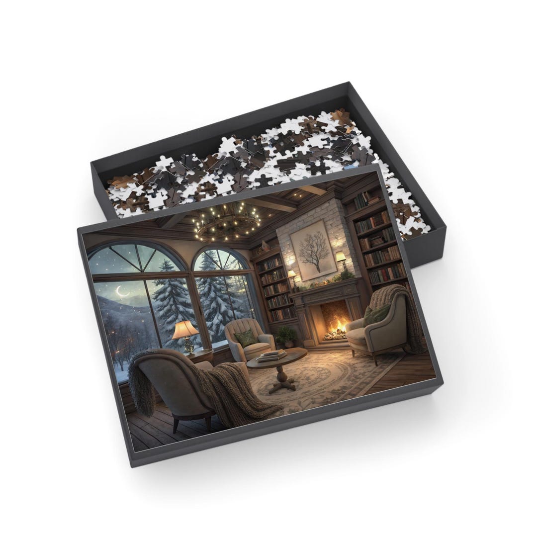 Cozy Reading Room Winter Theme, Cozy Nights in Jigsaw Puzzle, 252 500 ...