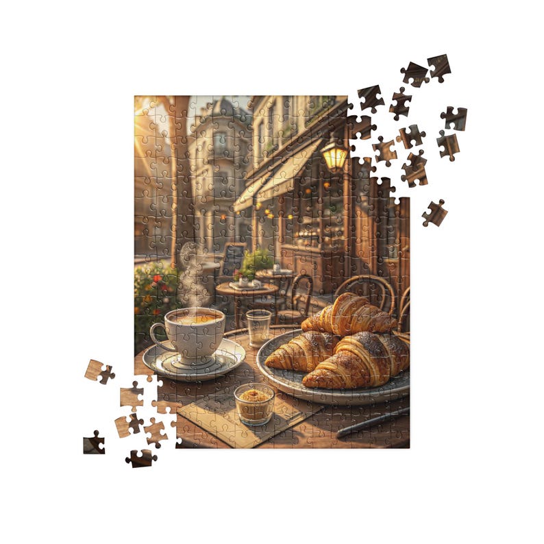 French Café Breakfast Puzzle | Croissants & Coffee in Sunny Paris ...
