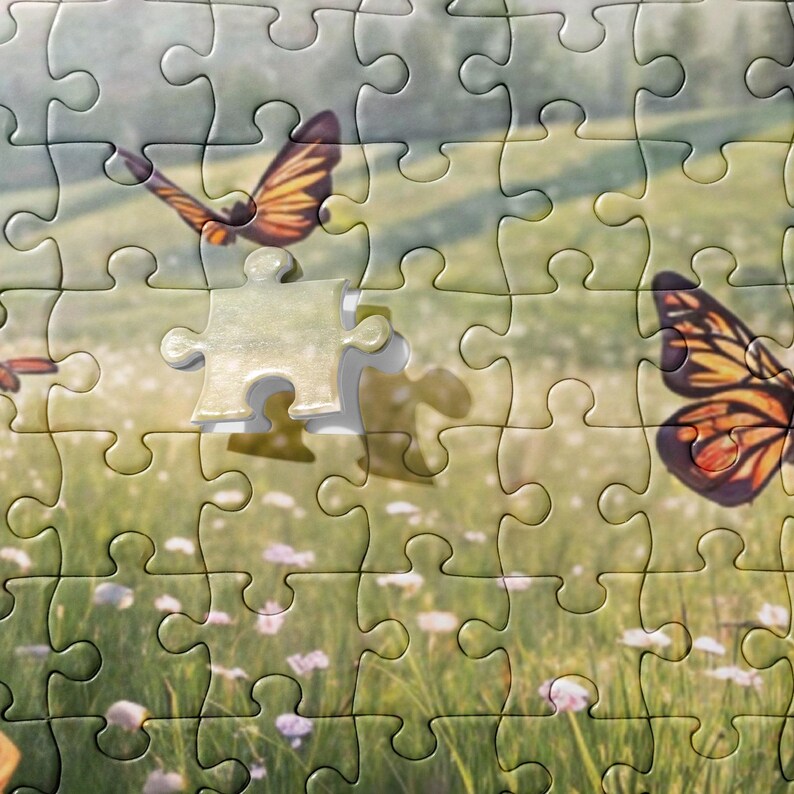 Meadow Flower Field Jigsaw Puzzle – Sunny Picnic Scene, Floral Puzzle ...