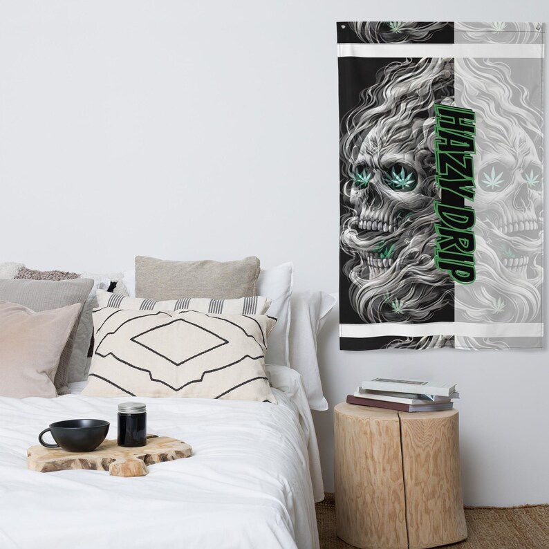 Hazy Drip Weed Smokers Skull Flag - Etsy