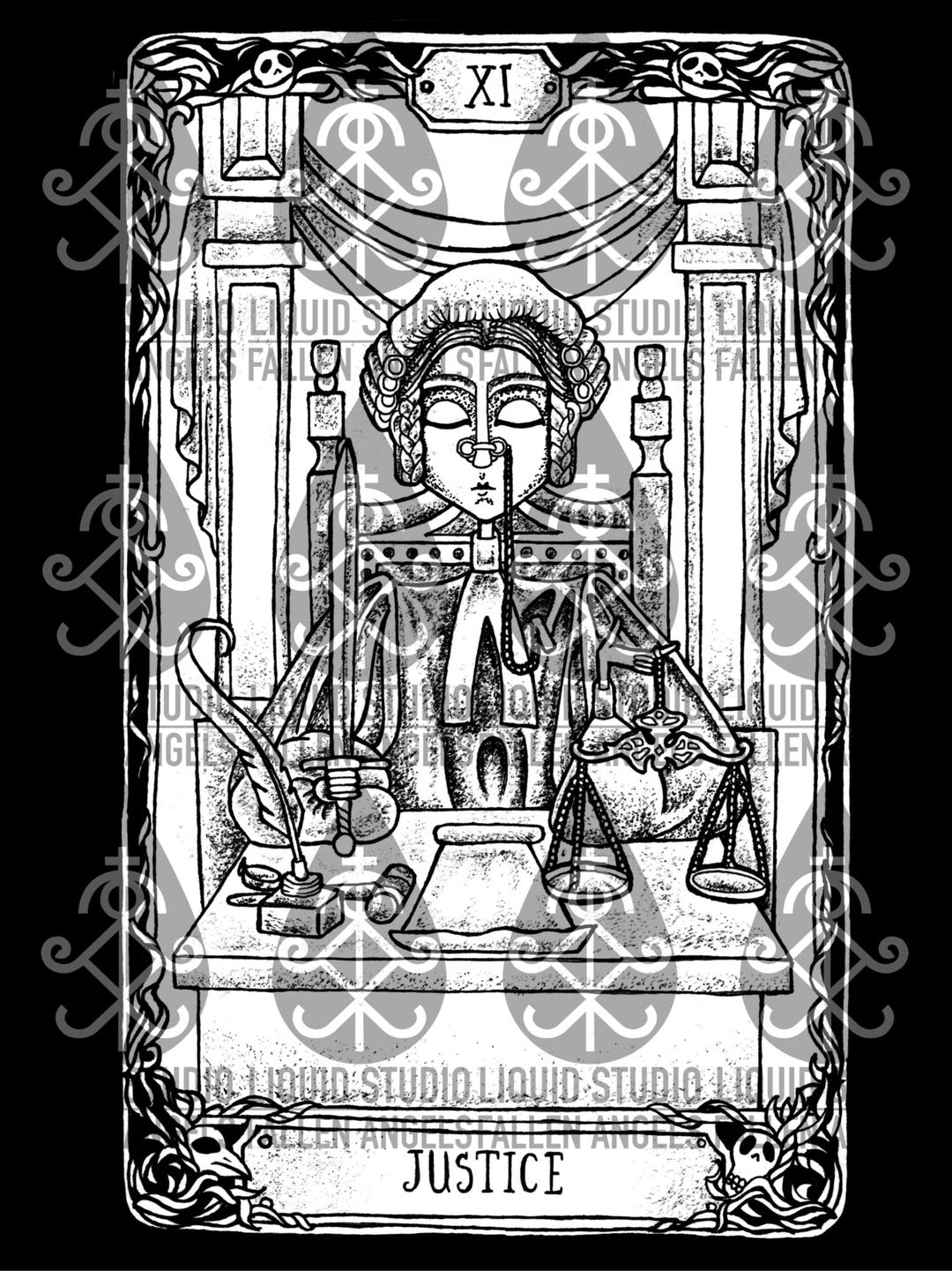 Tarot Card 11 X 17 Print “JUSTICE” - Etsy