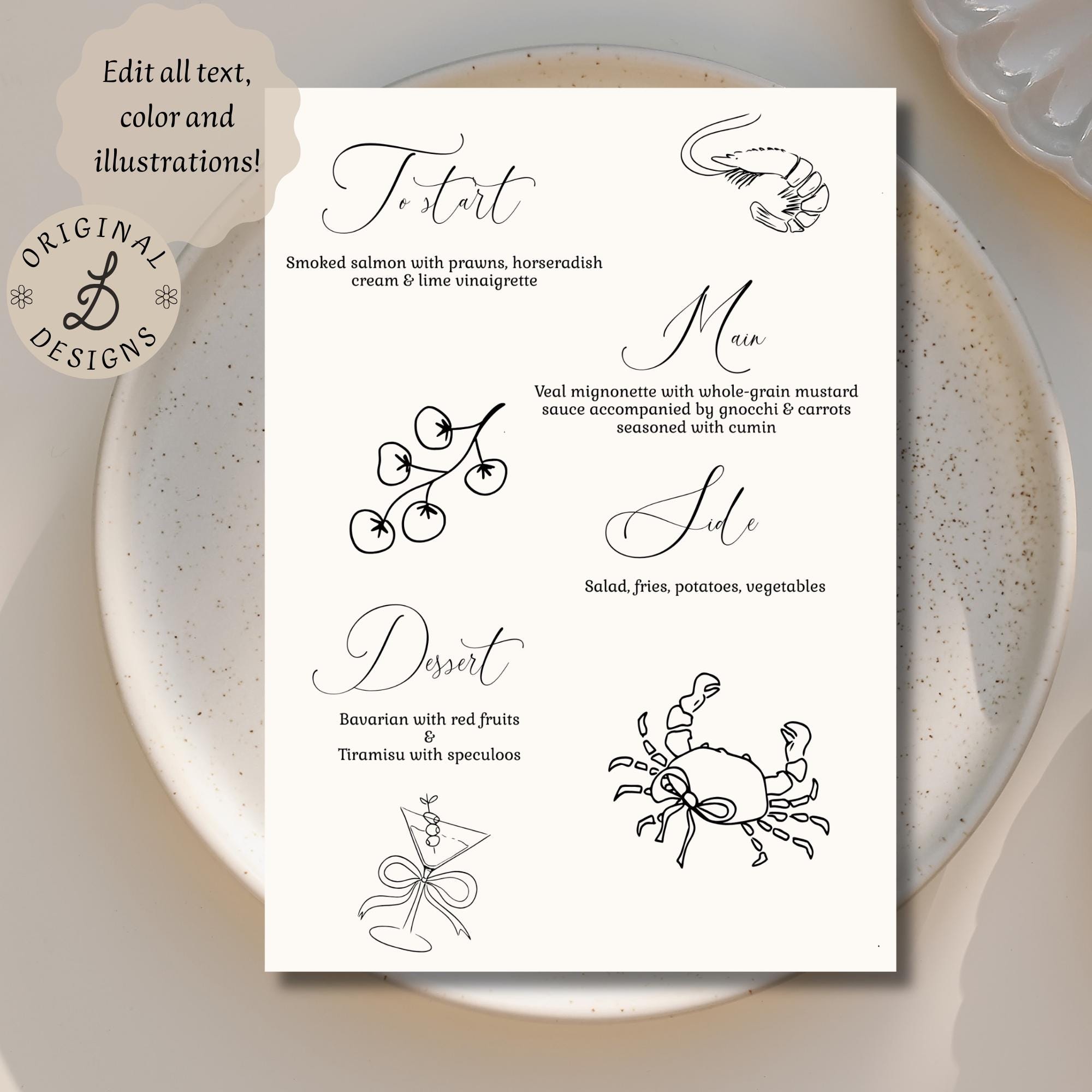 Hand Draw MENU TEMPLATE | Hand Drawn & Handwritten Scribble Illustrated ...