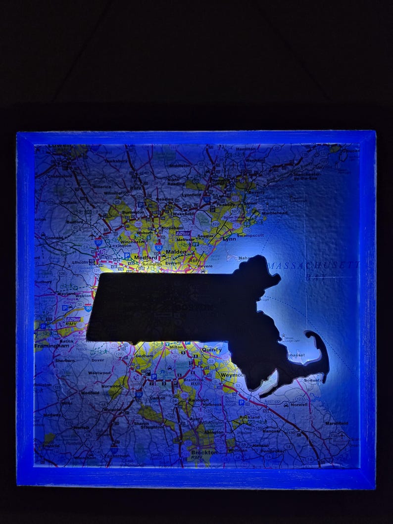 Light up Map - Light up Custom Map - Glow in the Dark - Custom Map ...