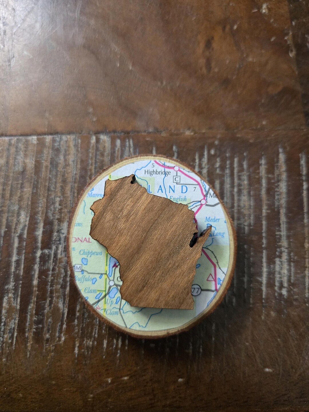 Wisconsin Wood Map Magnet: State Souvenir Fridge Decor - Etsy