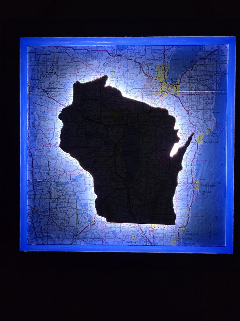 Light up Map - Light up Custom Map - Glow in the Dark - Custom Map ...
