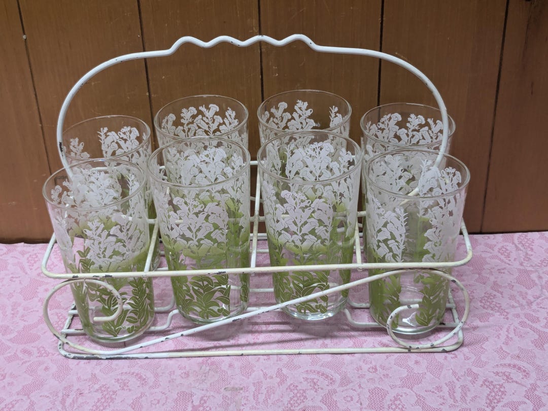 1960's Era Libby Juice Drinking Glasses - Flat Tumblers - Set of 8 With ...