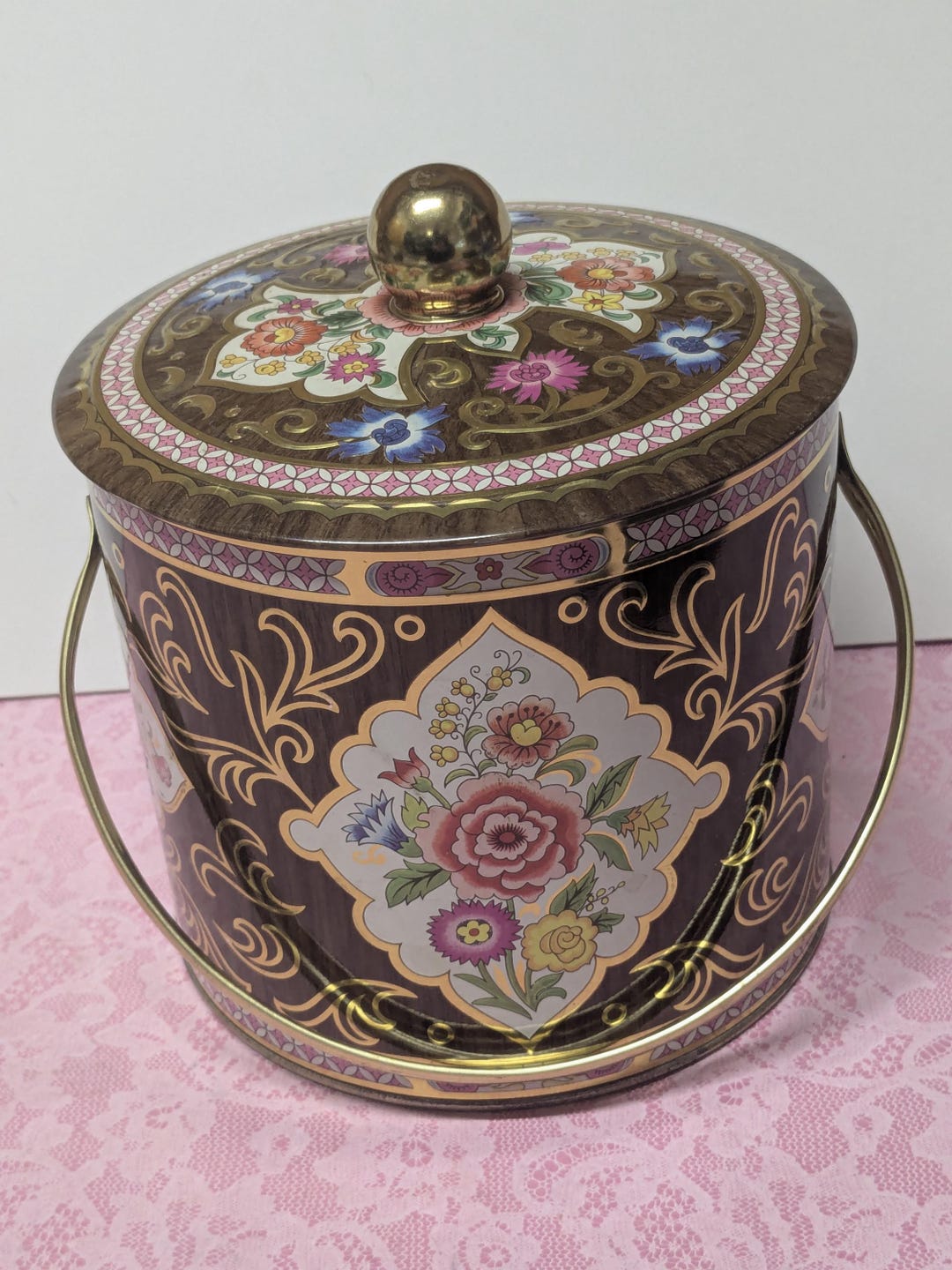 Vintage Rococo Biscuit Tin Made in England for Trinkets - Sewing ...