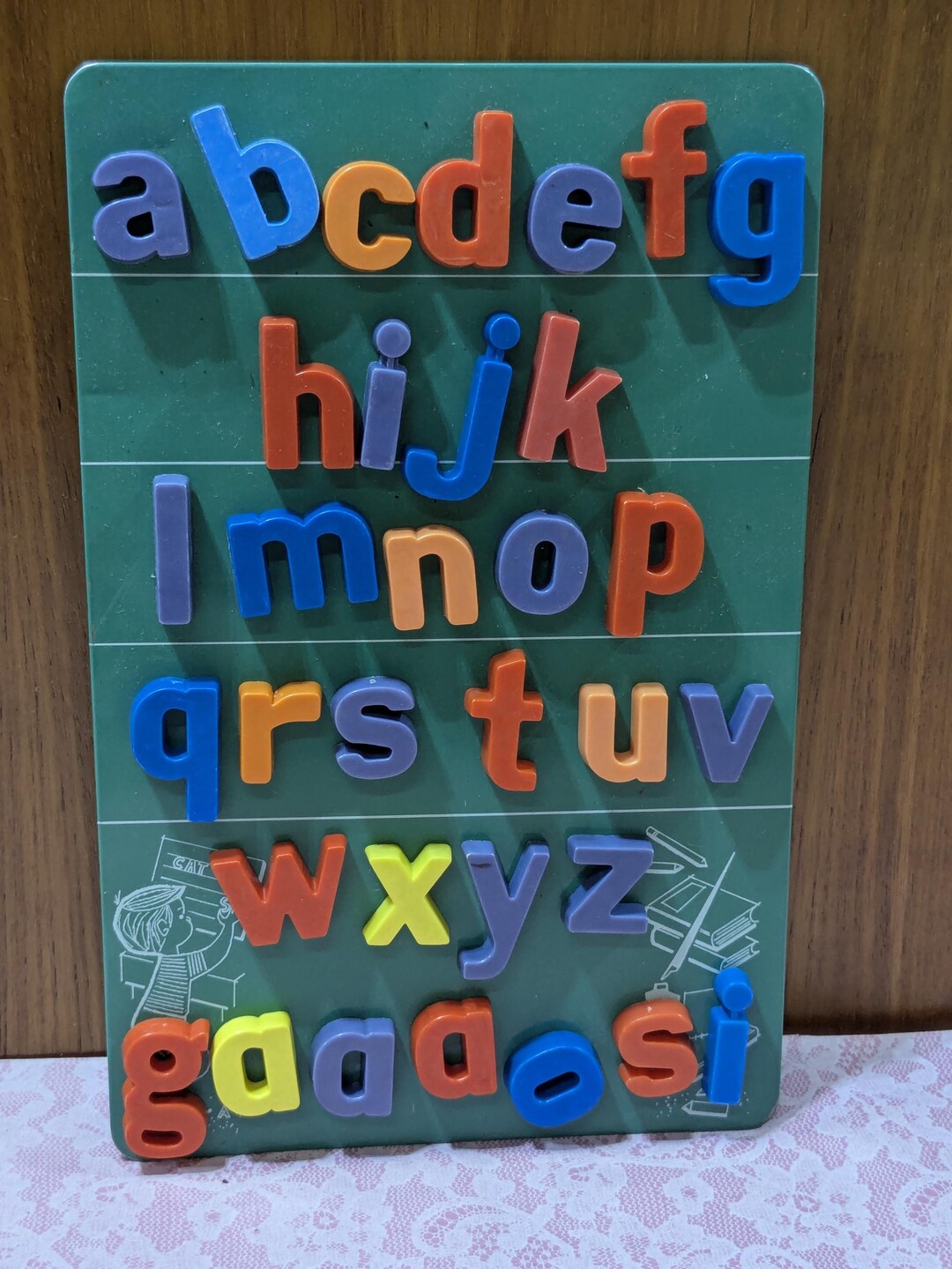 Vintage Magnetic Alphabet Board: Homeschool Learning Toy - Etsy