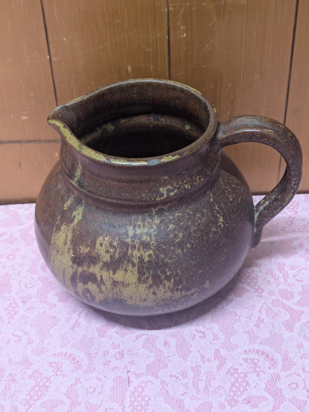 Rustic Stoneware Studio Pottery Heavy Duty Pitcher Signed Diana '74 - Etsy