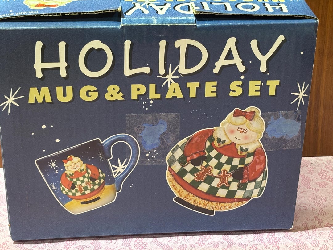 Handpicked Certified International Holiday Mrs. Claus Plate & Mug Set ...