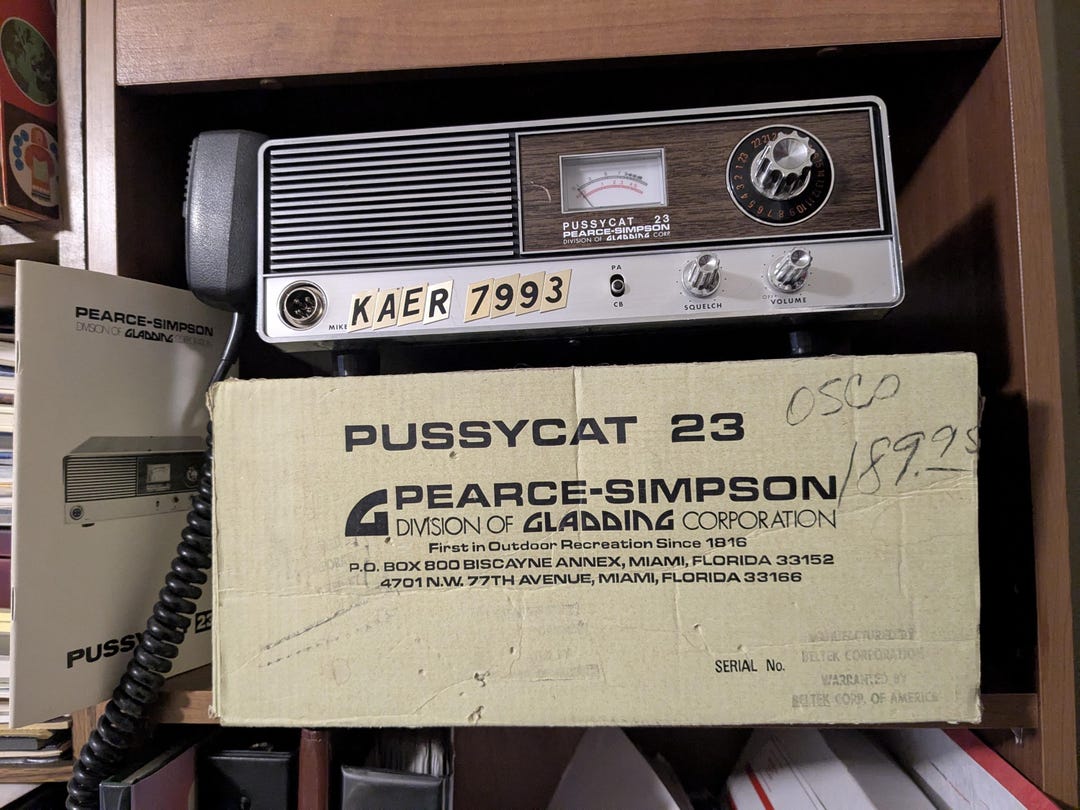 Vintage Pearce-simpson Pussycat 23 Base Station CB Radio & Microphone ...
