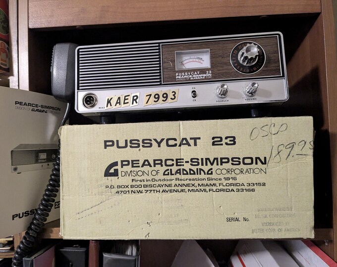 Vintage Pearce-simpson Pussycat 23 Base Station CB Radio & Microphone ...