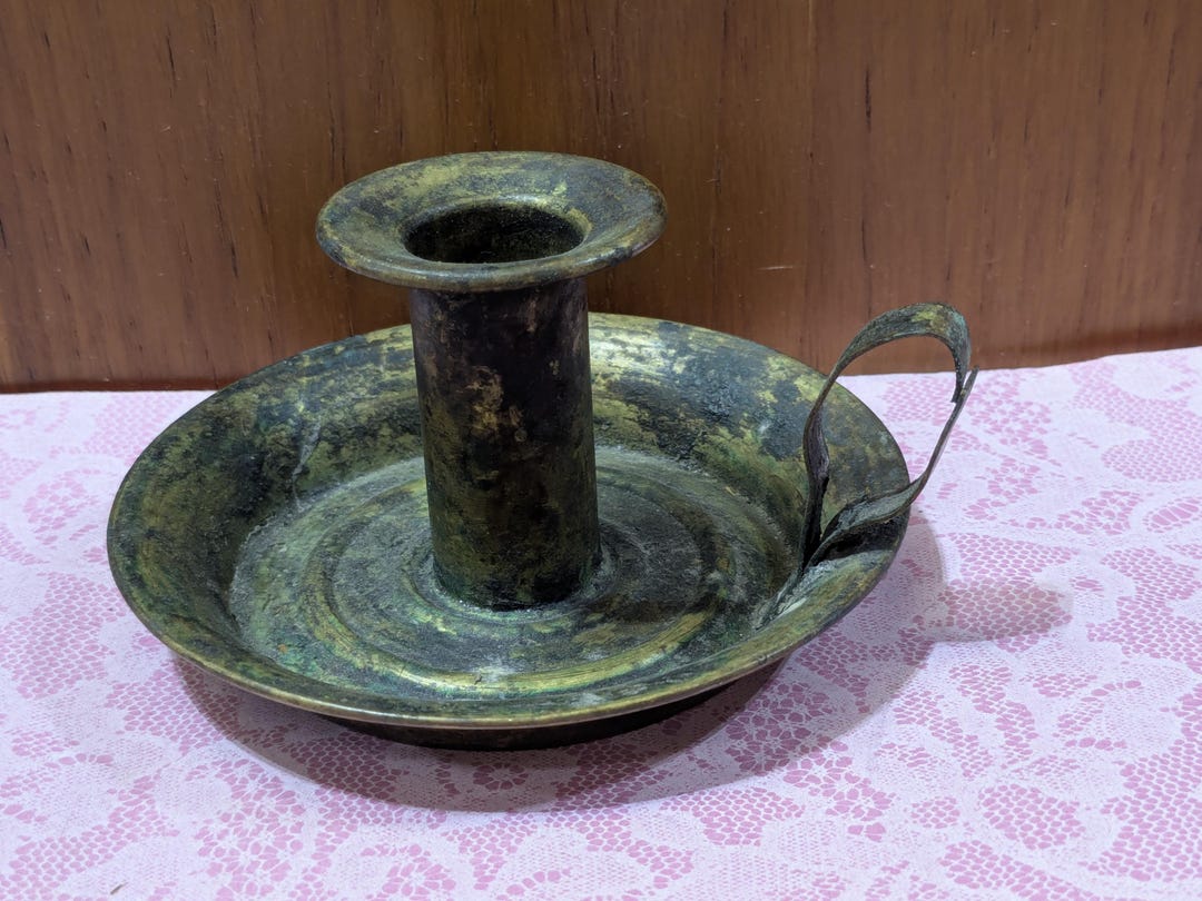 Antique Brass Finger Candlestick: Rustic Chamberstick Holder - Etsy