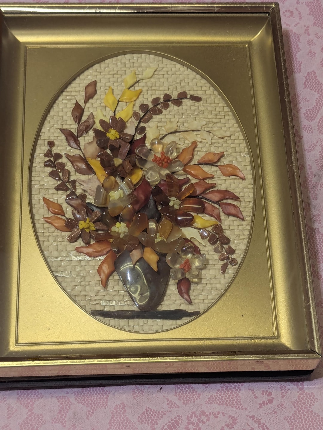 Vintage 3D Picture Shadow Box Metal Frame With Floral Display of ...