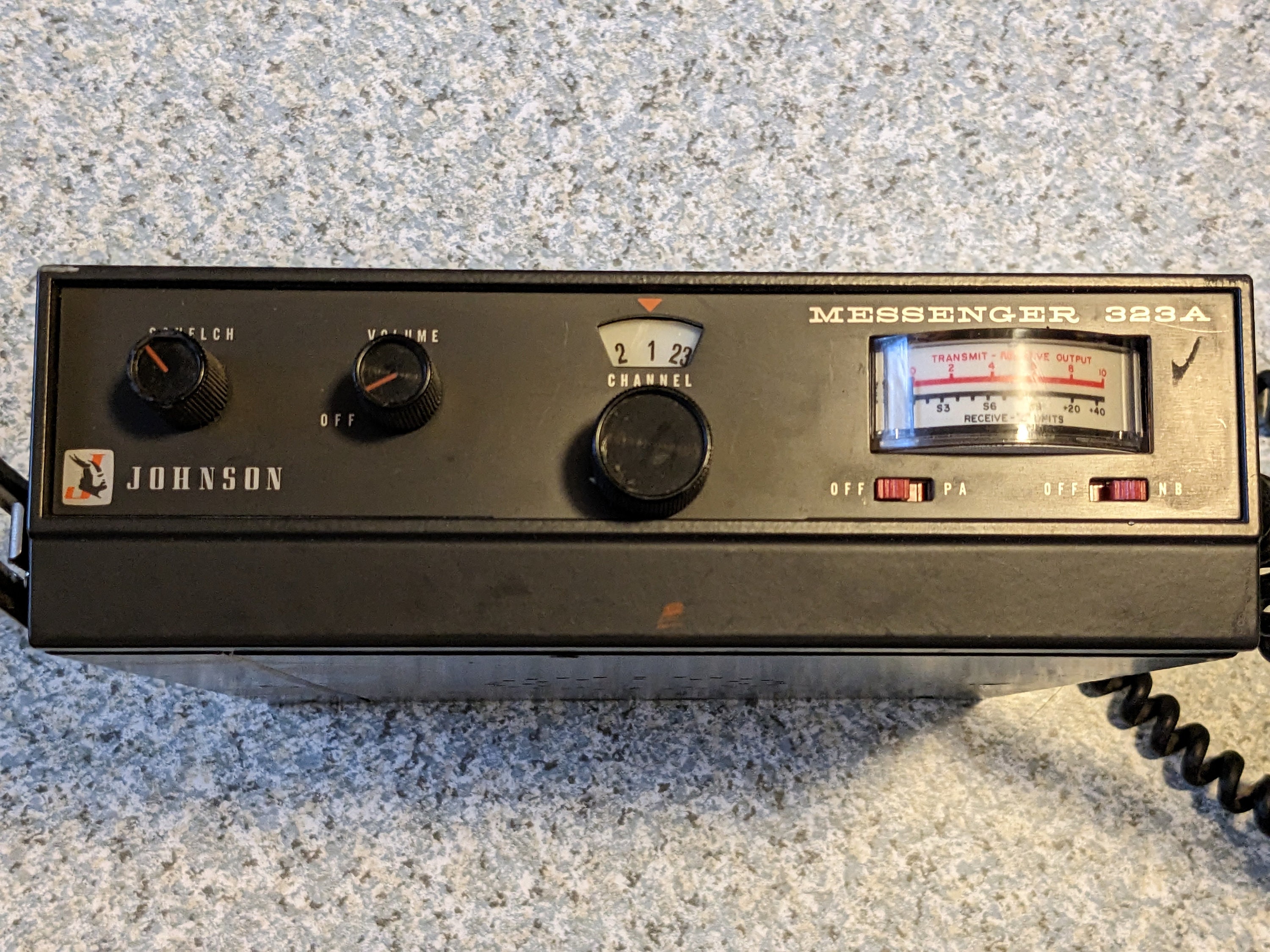 JOHNSON Messenger 323A Vintage CB Radio Transceiver USA W/ Microphone ...