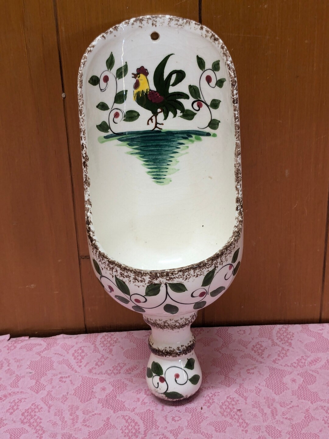 Vintage Wall Pocket Rooster Motif Napco SD 118 Label - Etsy