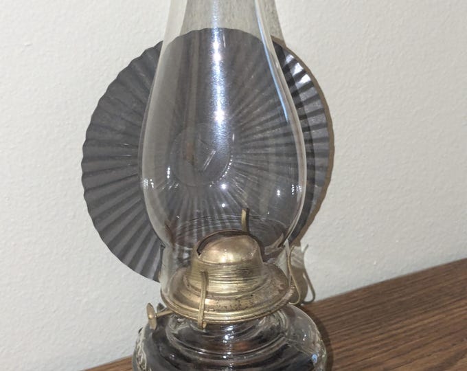 Antique Kerosene Oil Lamp With Wall Bracket and Back Reflector - Etsy
