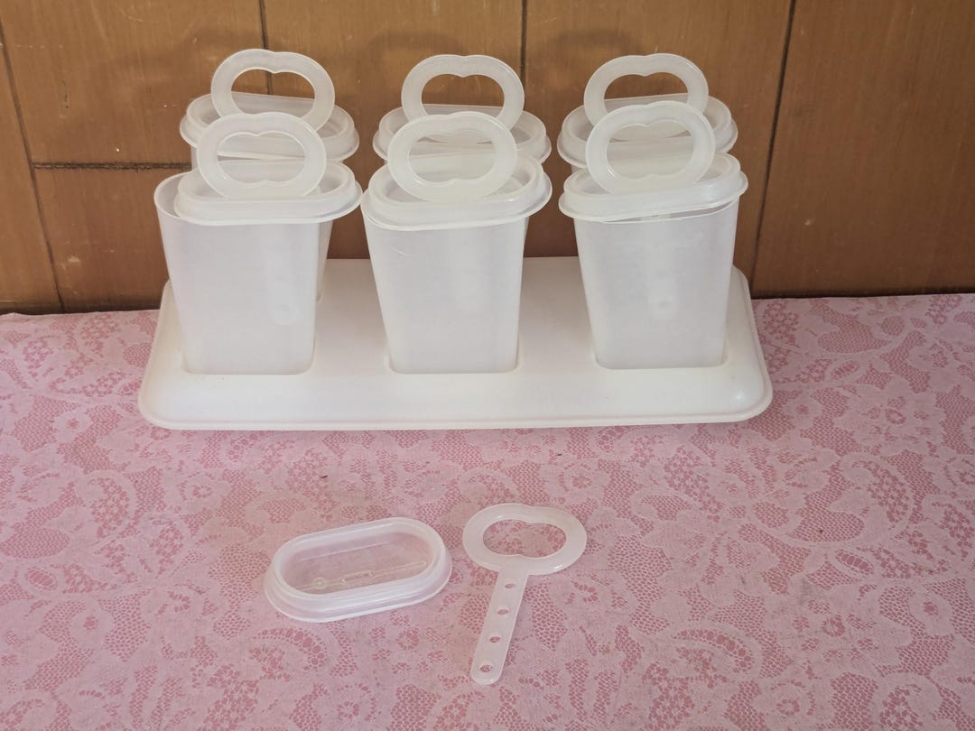Vintage Tupperware Ice Tups Mold Set - 6 Individual Popsicle Maker Set ...