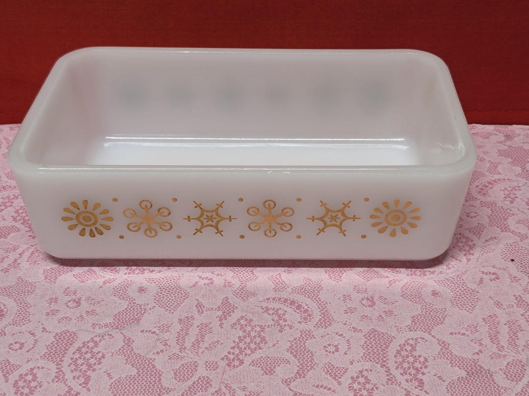 Vintage GLASBAKE J-257 Gold Atomic MCM 1 Quart Baking/serving Dish - Etsy