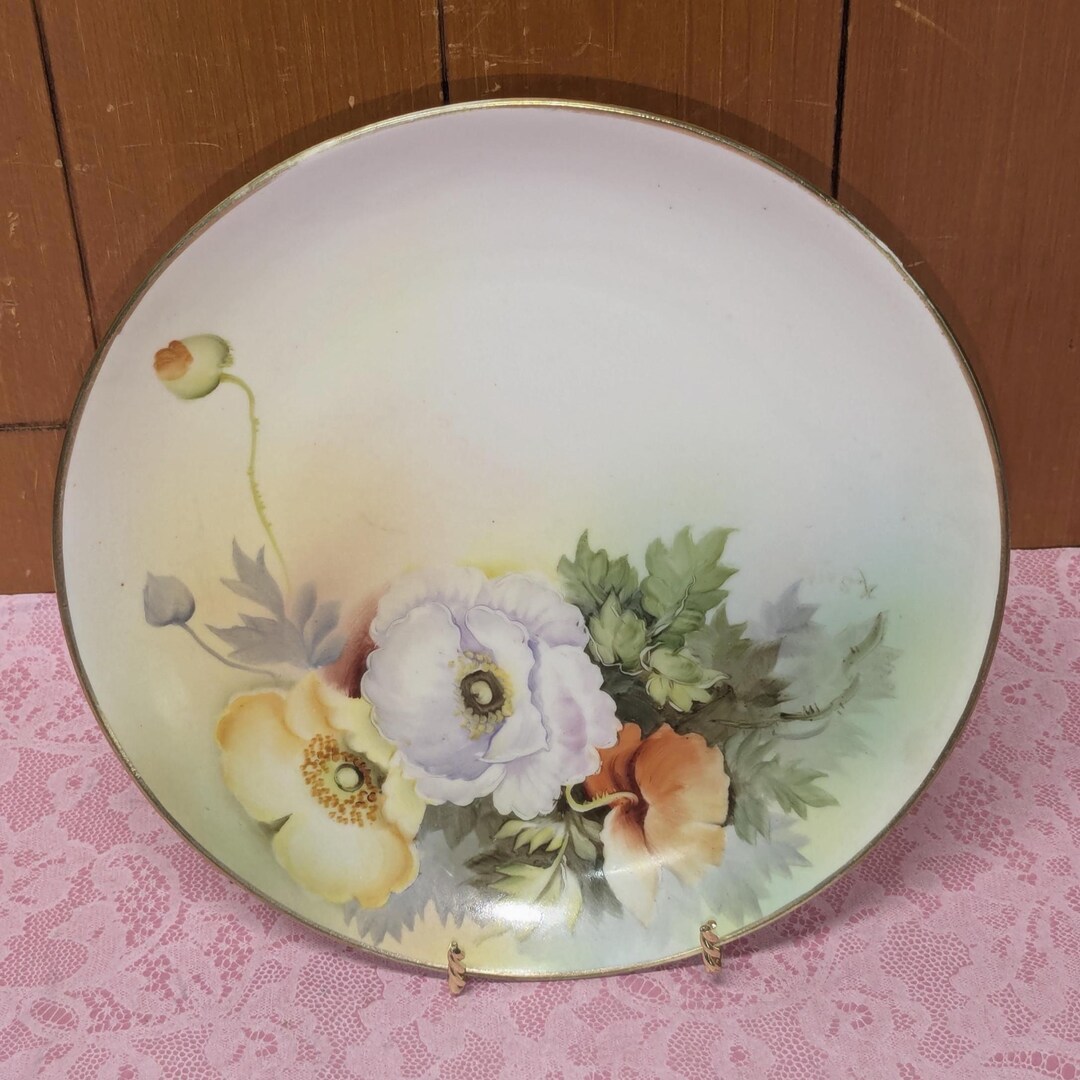 Hand Painted NIPPON Plate With Floral Motif - Etsy