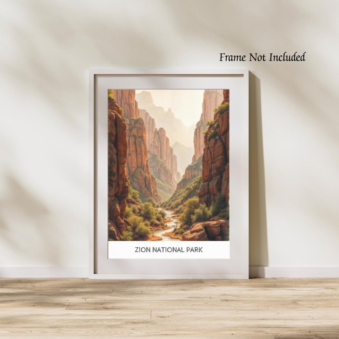 Zion National Park Poster, Zion Wall Art, Zion Poster, National Parks ...