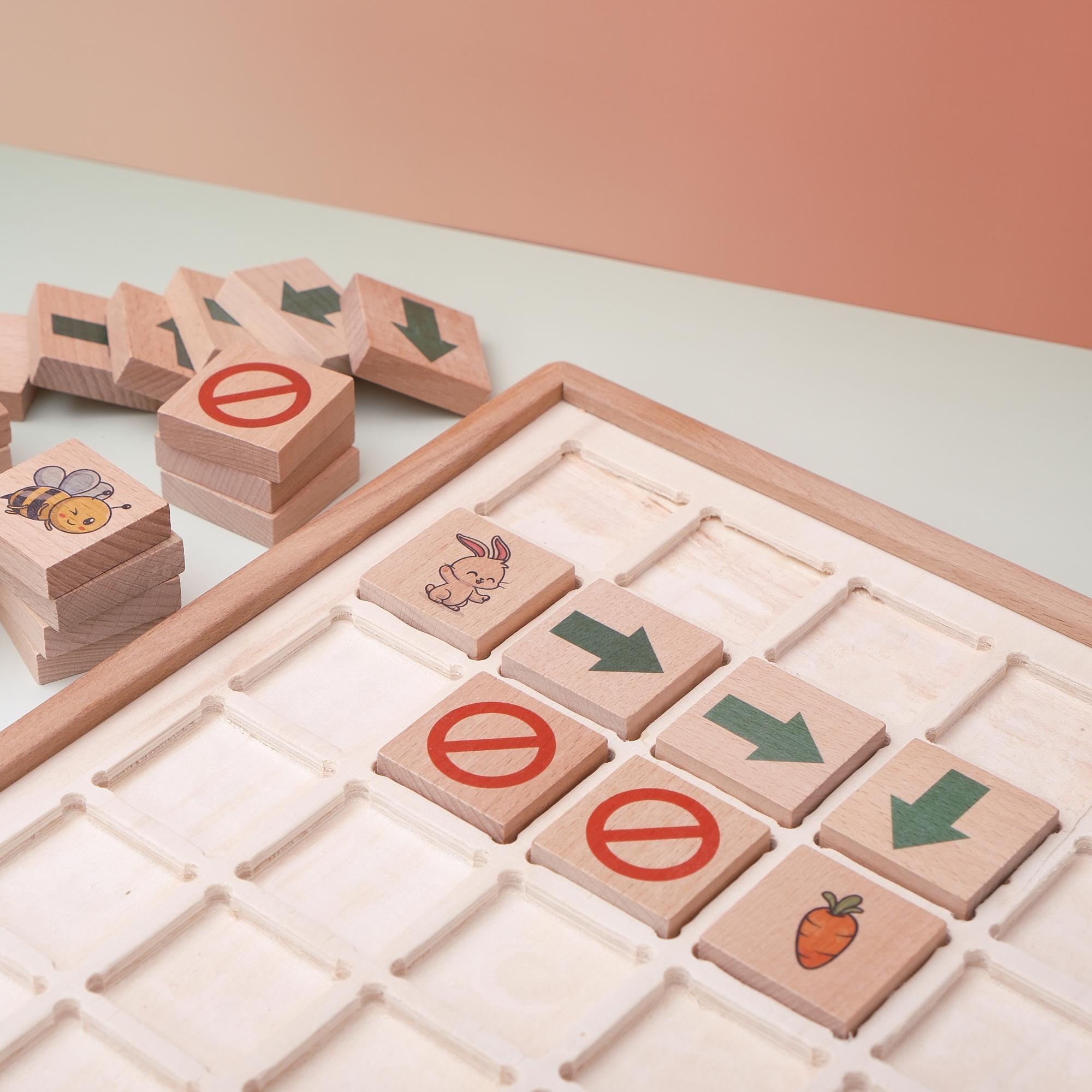 Wooden Coding Activity for Kids, Unplugged Coding Toy, Screen Free ...