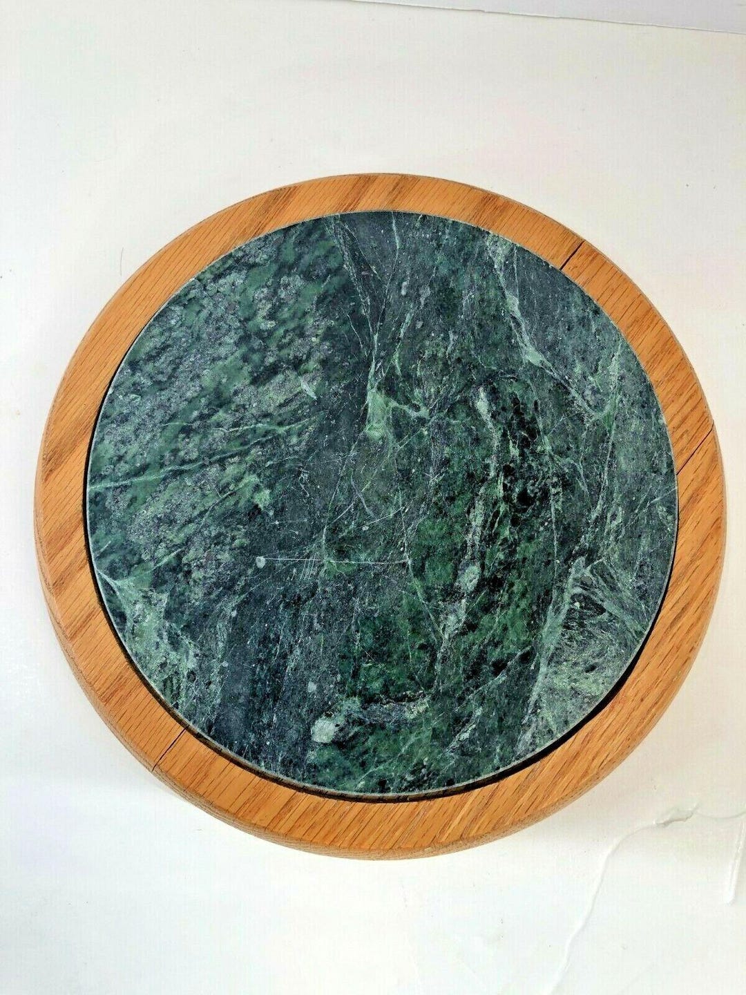 Vintage Cornwall Round Cheese Cutting Bord Wood & Marble Made in USA - Etsy