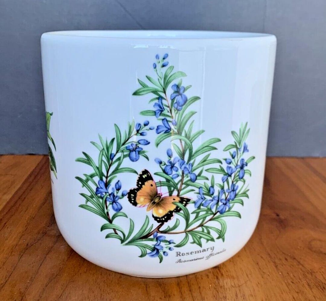 Royal Worcester Herbs Planter Flower Pot Porcelain White 1996 England ...
