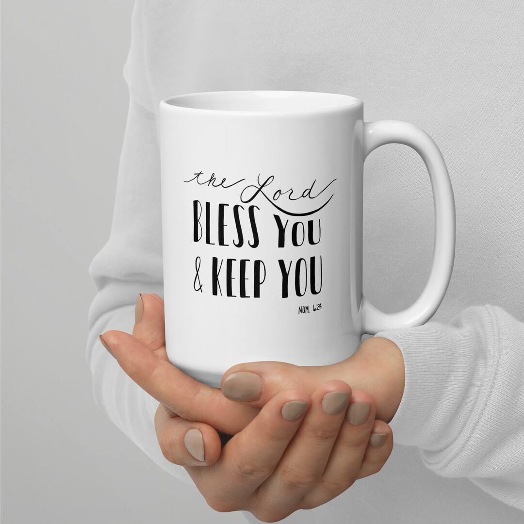 The Blessing Mug | White Ceramic Mug With Black Hand-lettered Design ...