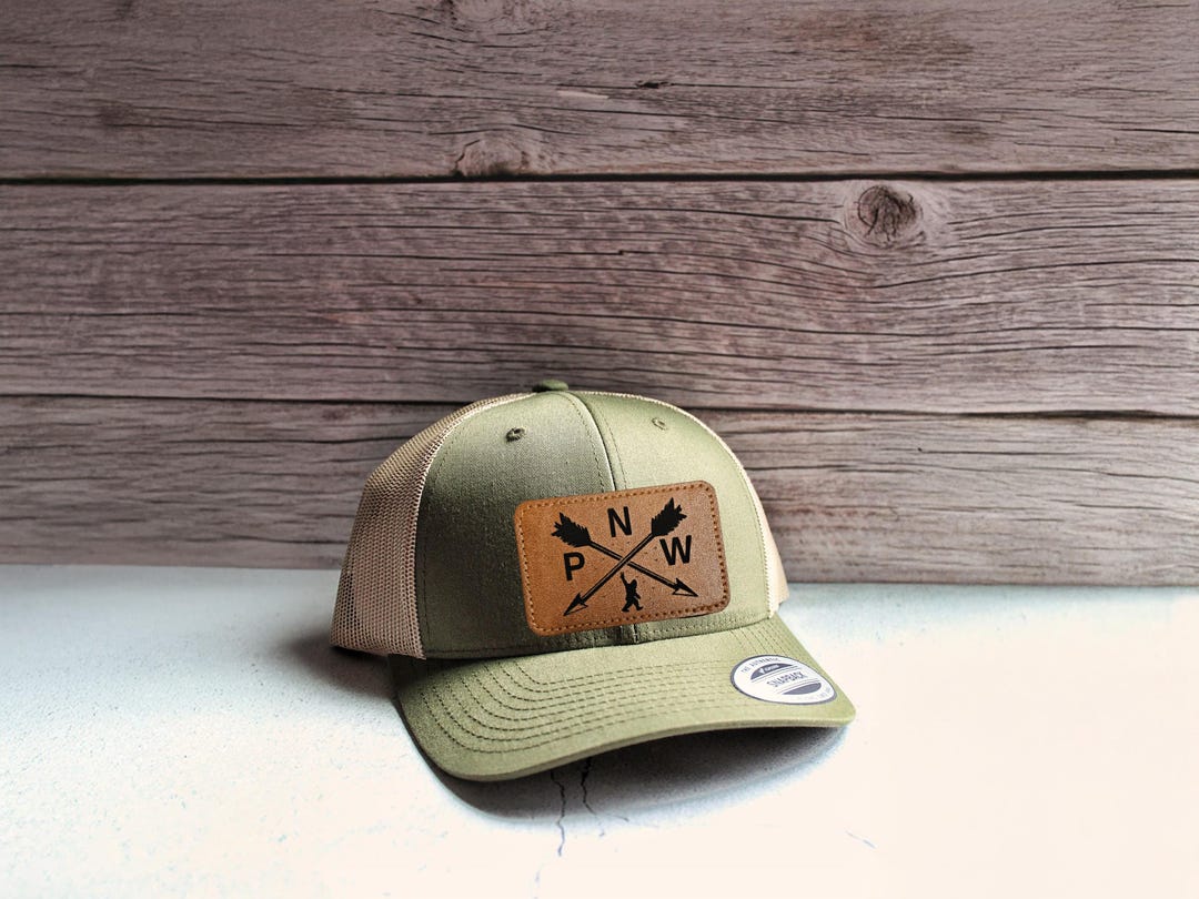 Pacific Northwest Trucker Hat, PNW, Crater Lake Trucker Cap, Leather ...