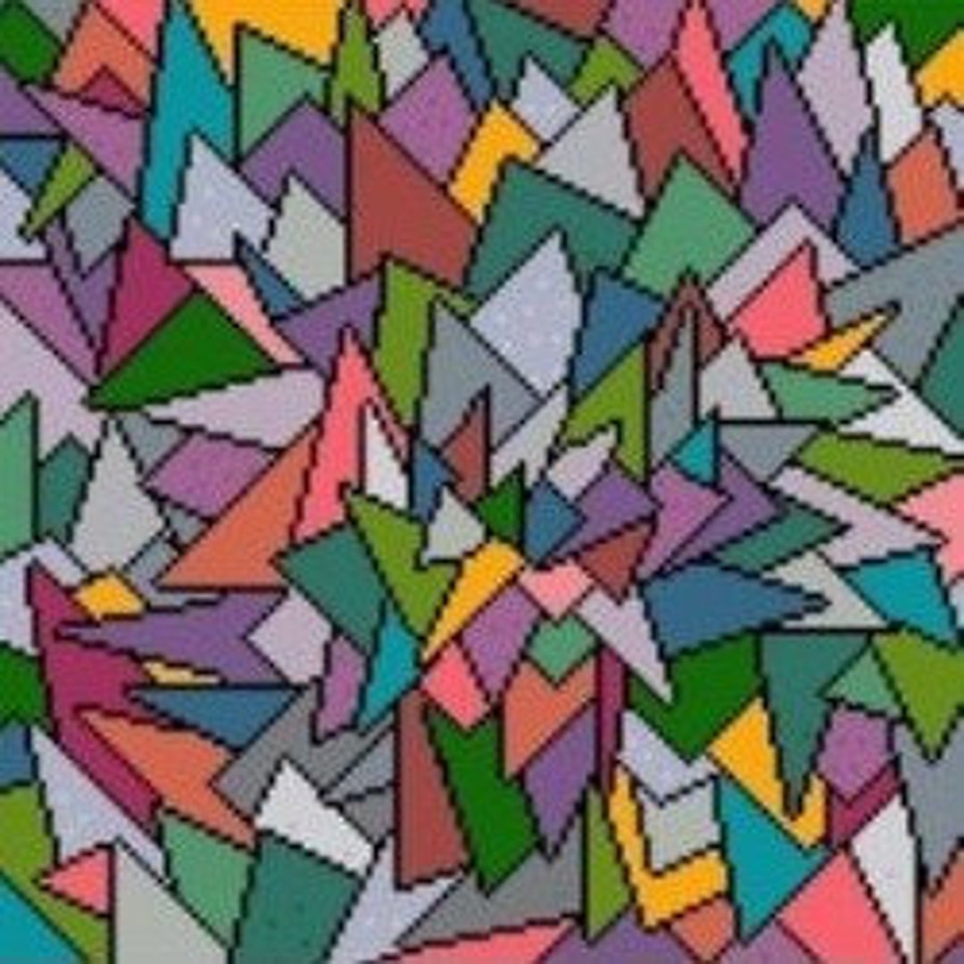 Fractured Geometrical Multi-colored Triangles Shards - Needlepoint or ...