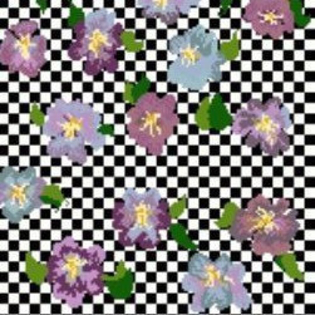 Checkered Flowers - Needlepoint and Cross Stitch Chart - Etsy