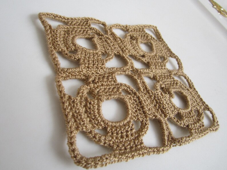 Set of 4 Art Deco Style Crochet Beige Coasters - FREE SHIPPING - Etsy