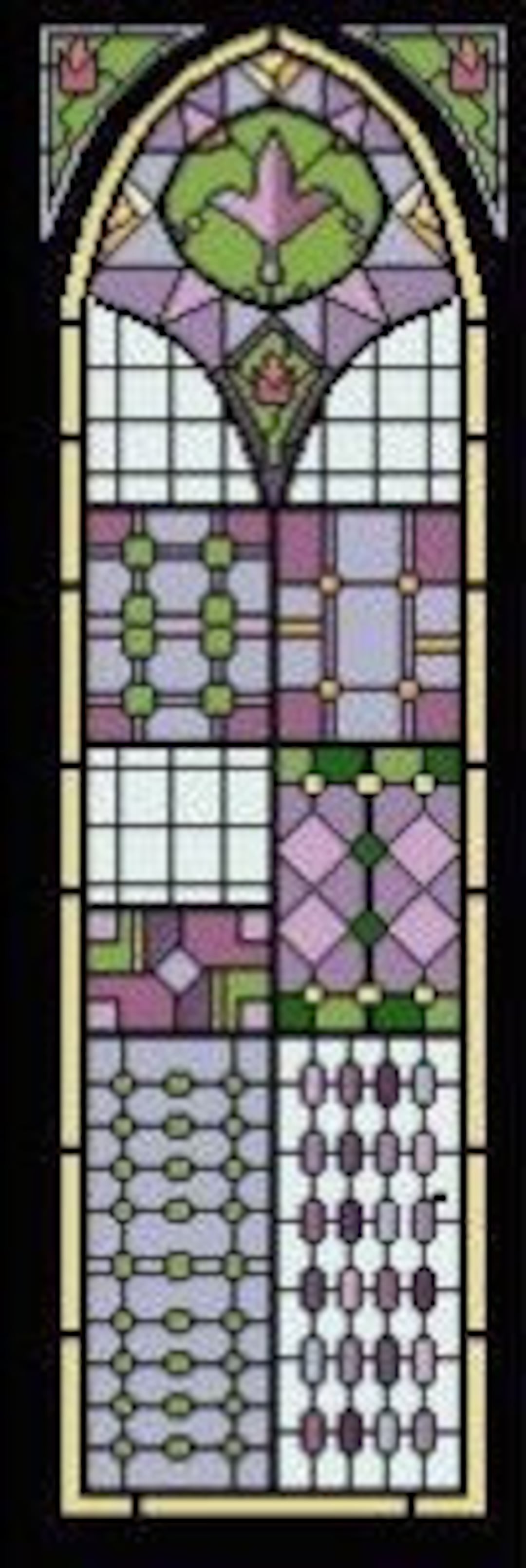 Stained Glass Cathedral Window - Needlepoint or Cross Stitch Pattern ...