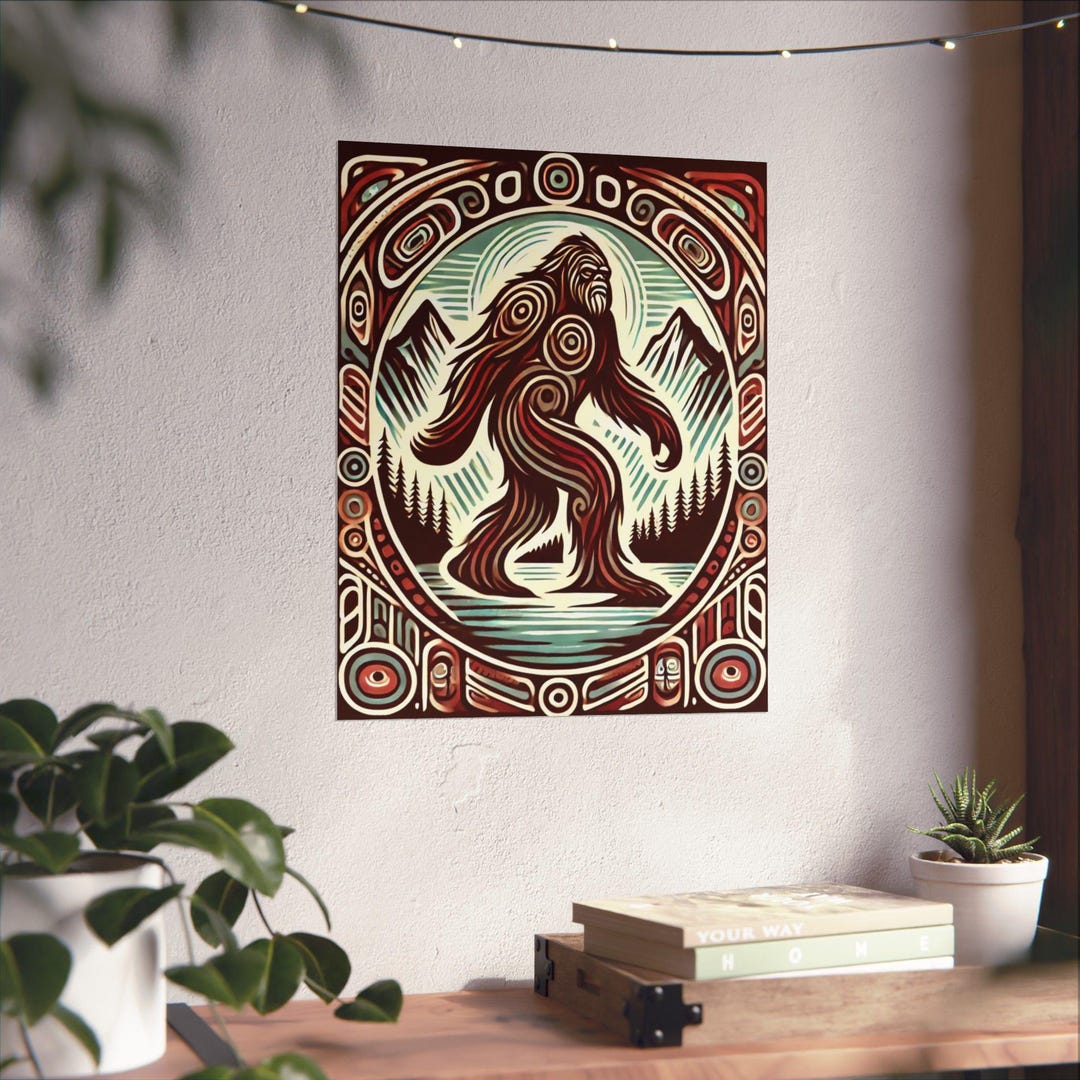 Bigfoot Art Print: Matte Sasquatch Poster, Cryptid Home Decor - Etsy