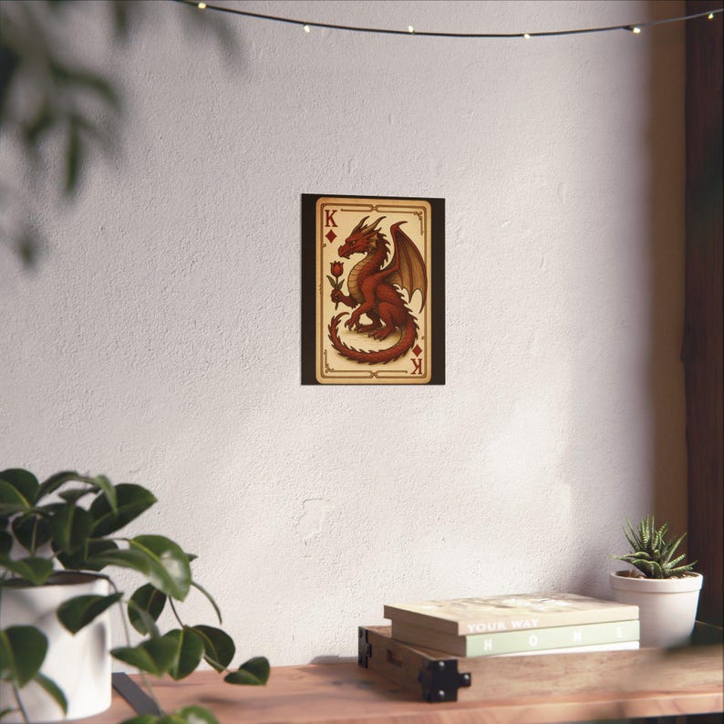 Dragon Playing Card Art Print: Fantasy Home Decor - Etsy