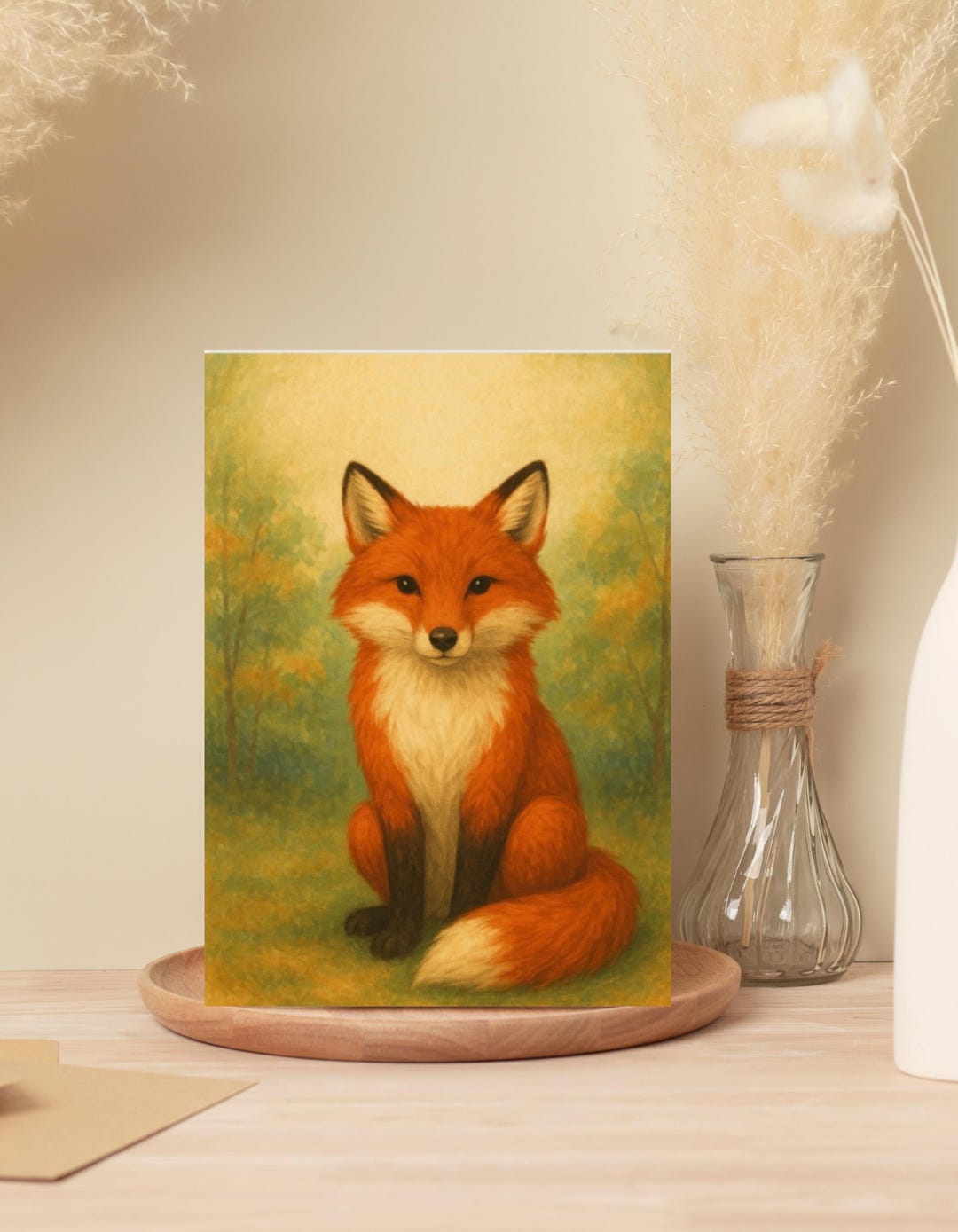 Fox Greeting Cards Set of 10 – Rustic Woodland Animal Notecards With ...