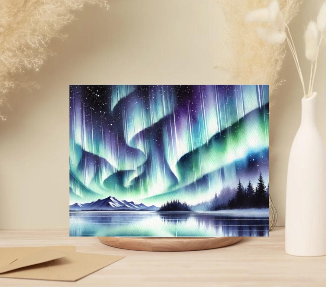 Northern Lights Greeting Cards: Blank Note Cards, Pack of 10 - Etsy